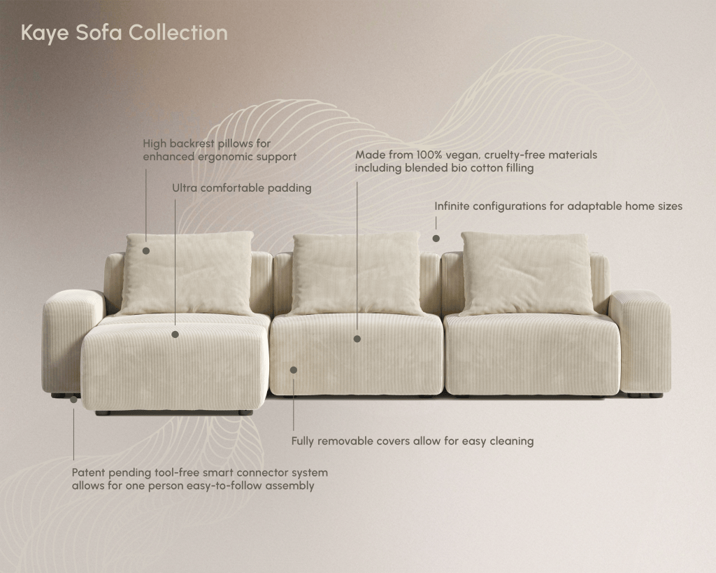 Kaye Open End Sofa L | Rove Concepts