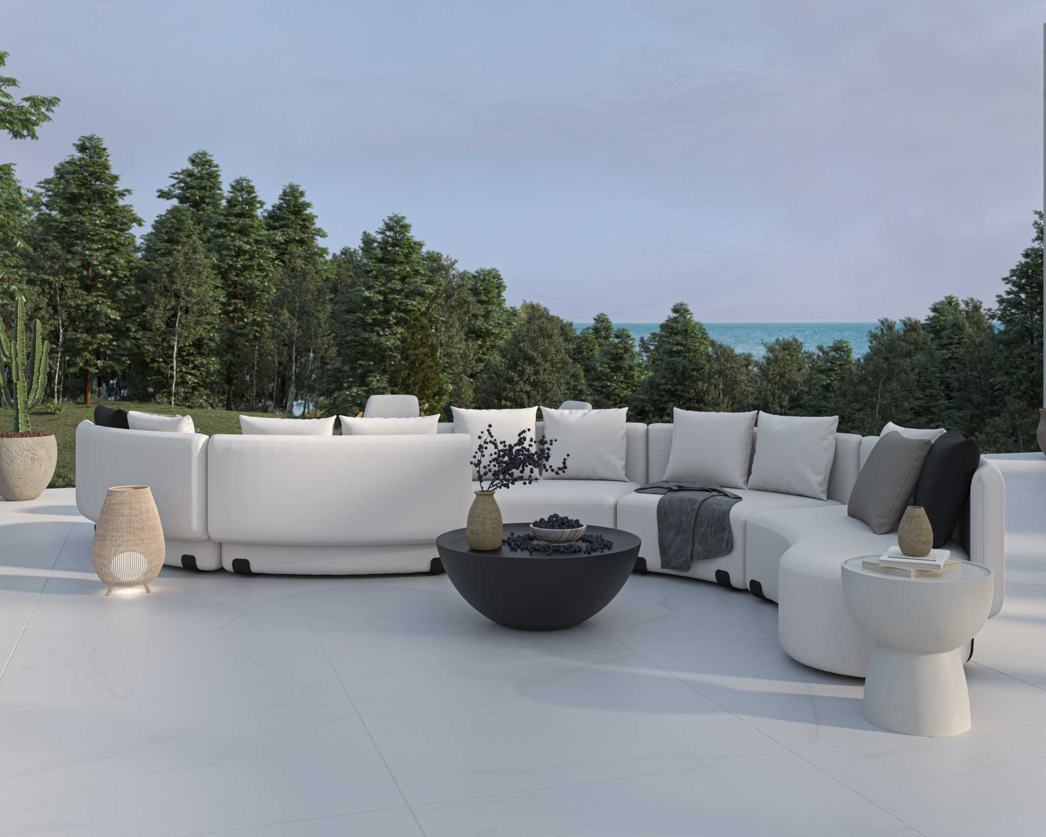 Tano Outdoor Curved S-Shape Modular Sectional | Rove Concepts