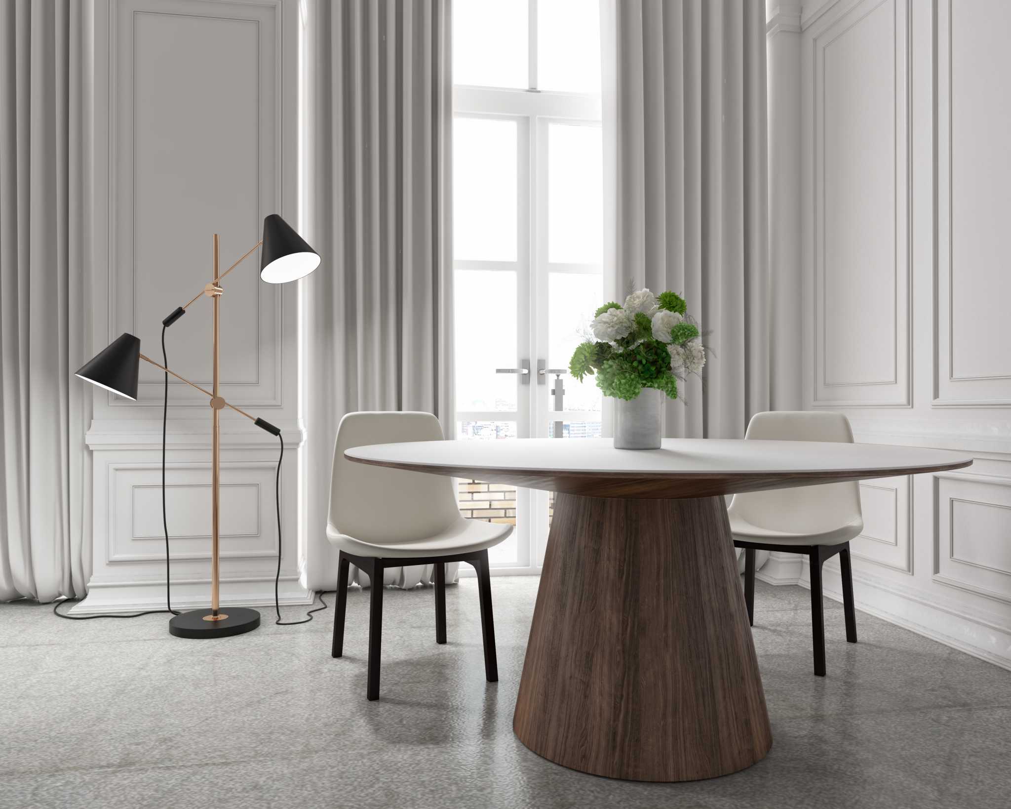 Winston Dining Table Round 48" | Mid Century Modern