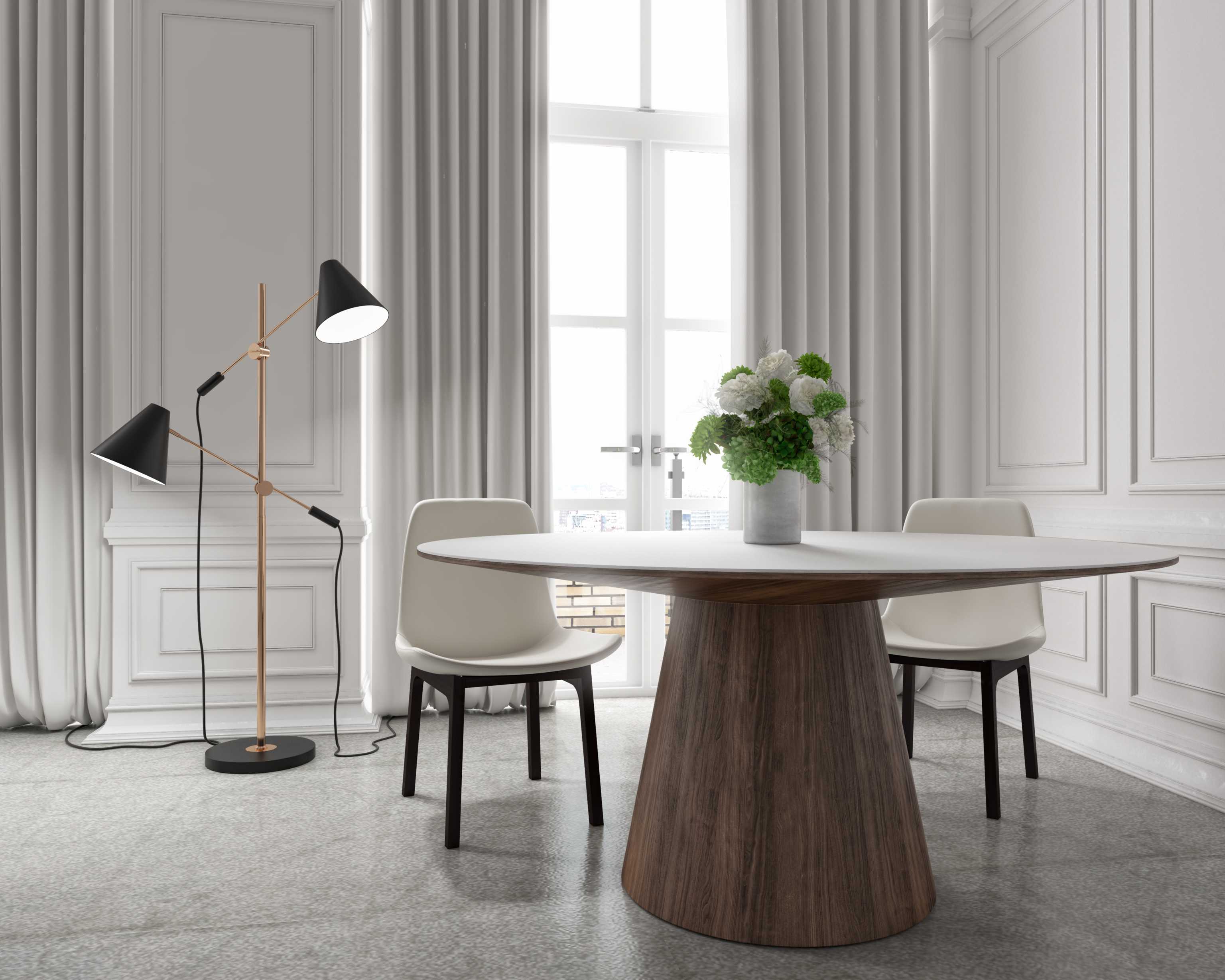 Winston Dining Table Round 48" | Mid Century Modern